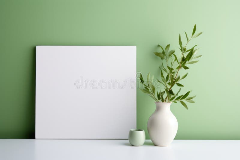 Green Blank Empty Decorative Design White Background Template Interior ...