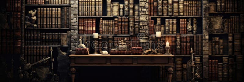 A Wall Full of Ancient Books of a Library, Holding Many Historical ...