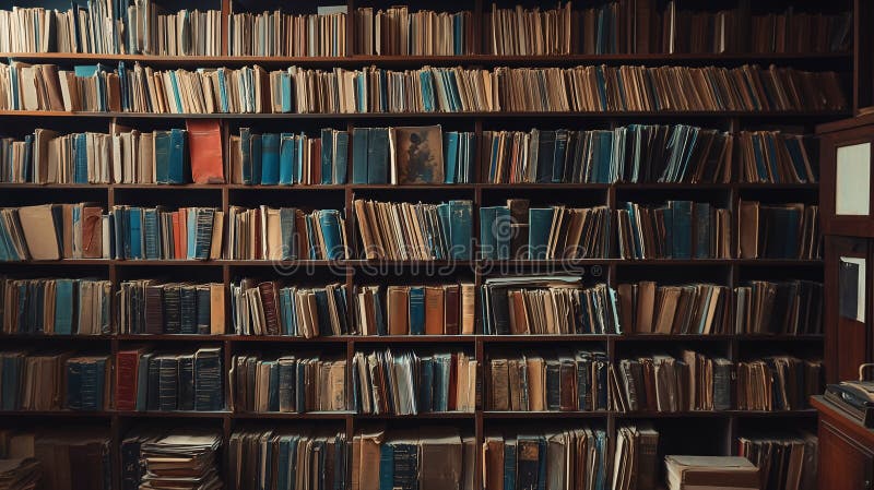 Wall Full of Old Archive Records and Books on the Shelves Stock ...