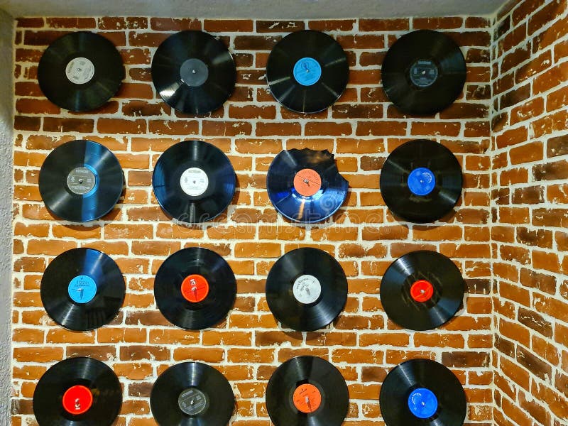 Wall full of vinyls stock photo. Image of indoor, full - 254734802