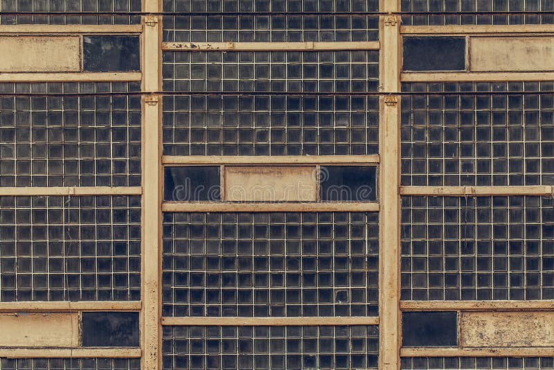 The Wall of Glass Blocks. Pattern of Square Glass Blocks. Industrial ...