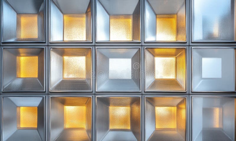 Wall Glass Blocks Yellow Light Shining Stock Photos - Free & Royalty ...