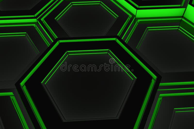 Wall of glowing hexagons stock illustration. Illustration of abstract ...