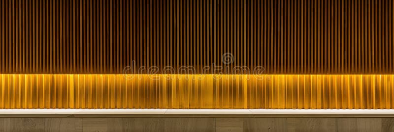 A Wall with a Gold Stripe and a White Ledge Stock Photo - Image of ...