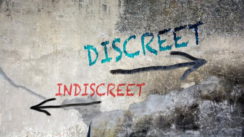Wall Graffiti Discreet Versus Indiscreet Stock Image - Image of shield ...
