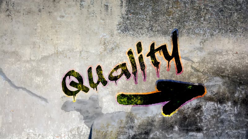 Wall Graffiti to Quality stock illustration. Illustration of quality ...