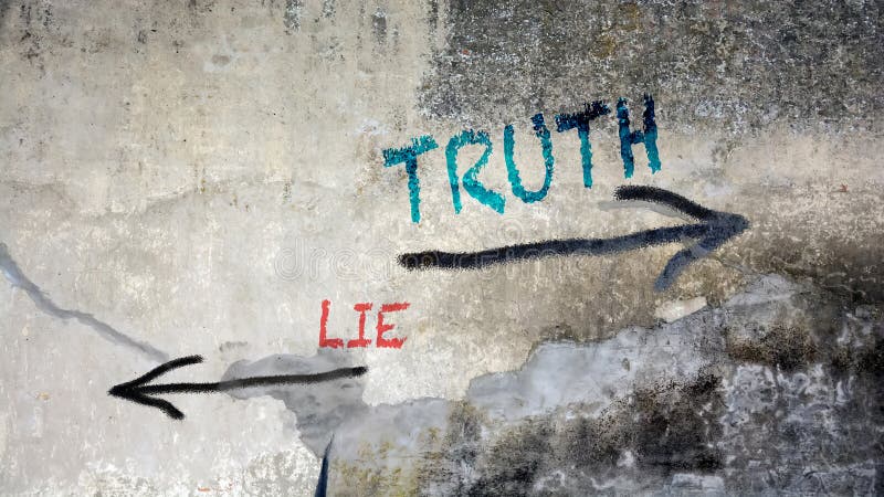 Wall Graffiti To Truth Versus Lie Stock Image - Image of shield, true ...