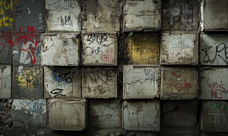 A wall with graffiti on it stock photo. Image of abstract - 350288736