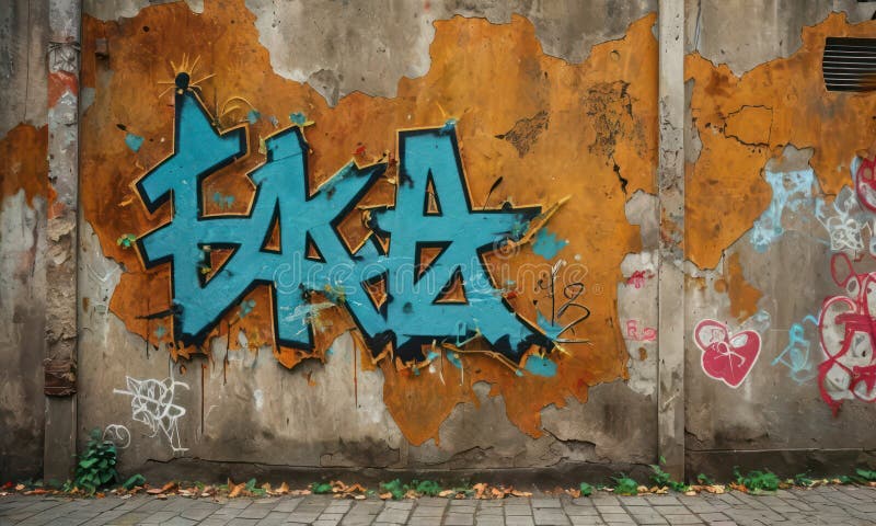 A Wall with Graffiti on it, the Graffiti is Written in a Foreign ...