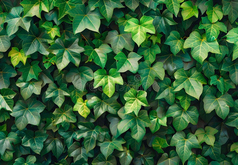 Green Ivy Leaves Texture Background - Natural Wall Stock Illustration ...