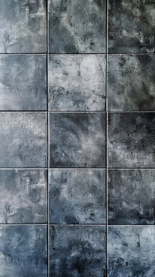 A Wall with Grey Tiles that are Slightly Worn Stock Image - Image of ...