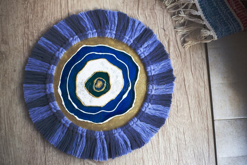 Wall Hanging Made of Macrame Stock Photo - Image of hanging, painted ...