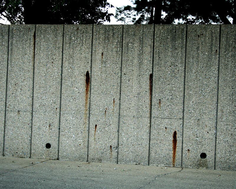 Concreate Wall with Rust Running Down the Wall Stock Photo - Image of ...