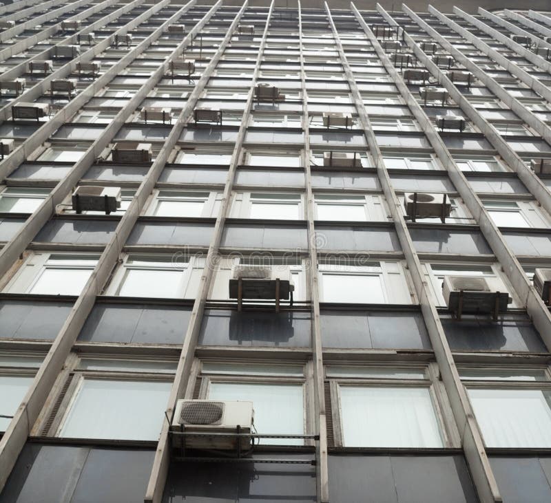 Wall of the High-rise Building Stock Image - Image of abstract, glass ...