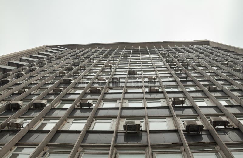 Wall of the High-rise Building Stock Image - Image of house, glass ...