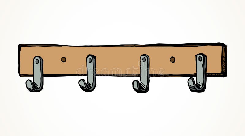 Wall hook. Vector drawing stock vector. Illustration of door - 141663000