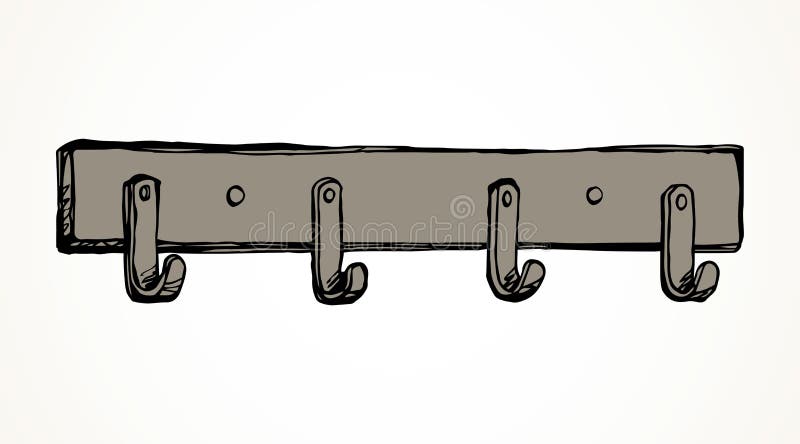 Wall hook. Vector drawing stock vector. Illustration of metal - 174481470