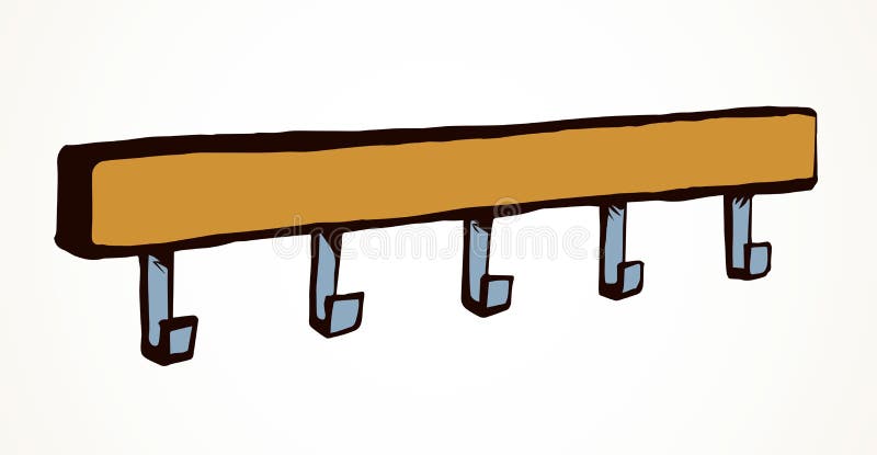 Wall hook. Vector drawing stock vector. Illustration of cloth - 215024183