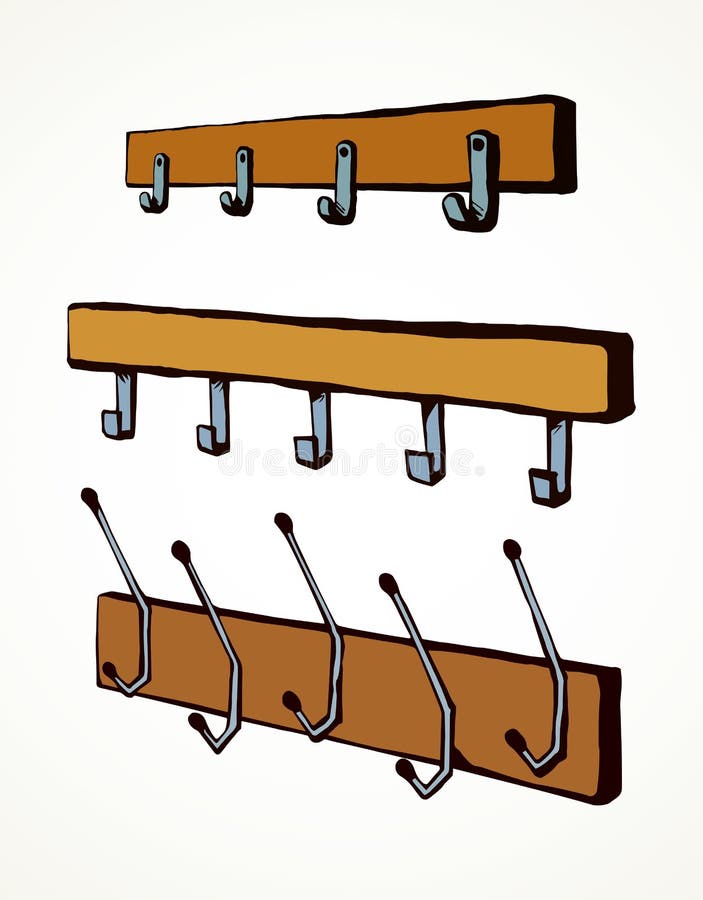 Wall hook. Vector drawing stock vector. Illustration of drawing - 144328642