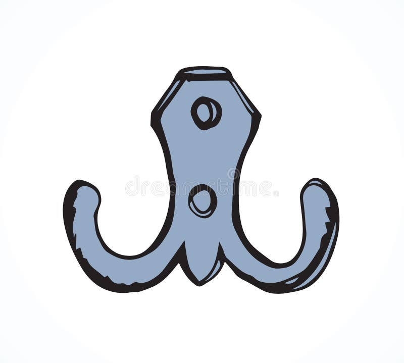 Wall hook. Vector drawing stock vector. Illustration of closet - 131989804