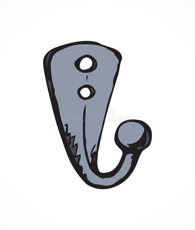 Wall hook. Vector drawing stock vector. Illustration of board - 190782116