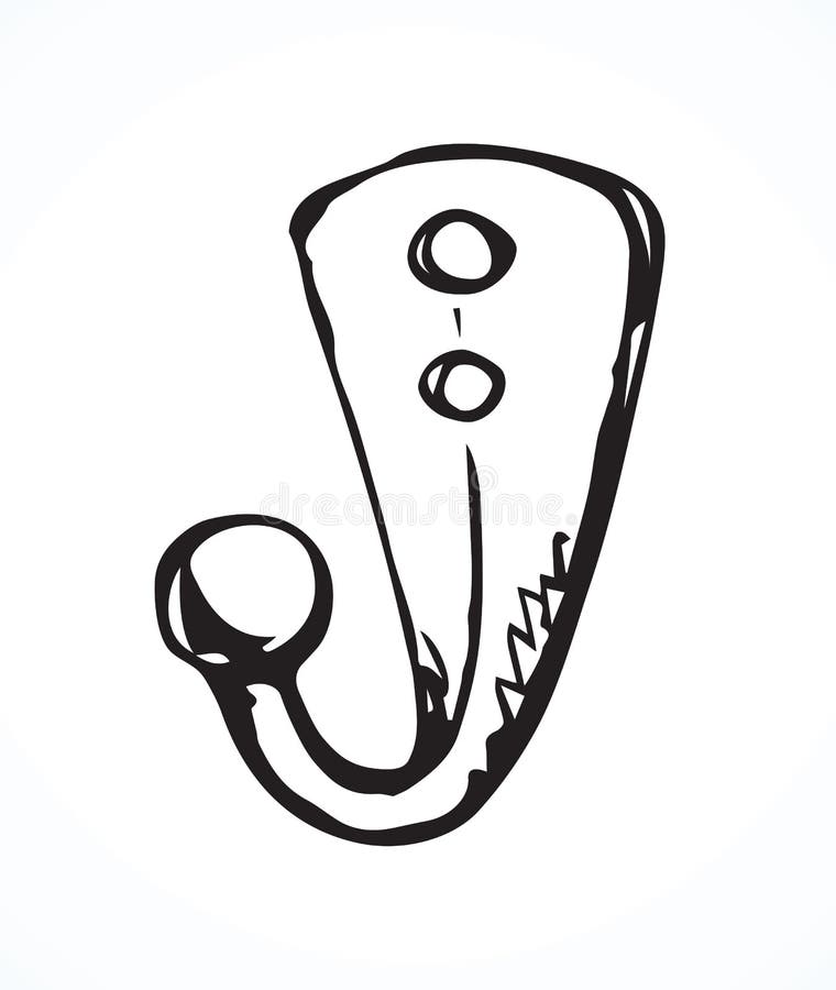 Wall hook. Vector drawing stock vector. Illustration of drawing - 281573022