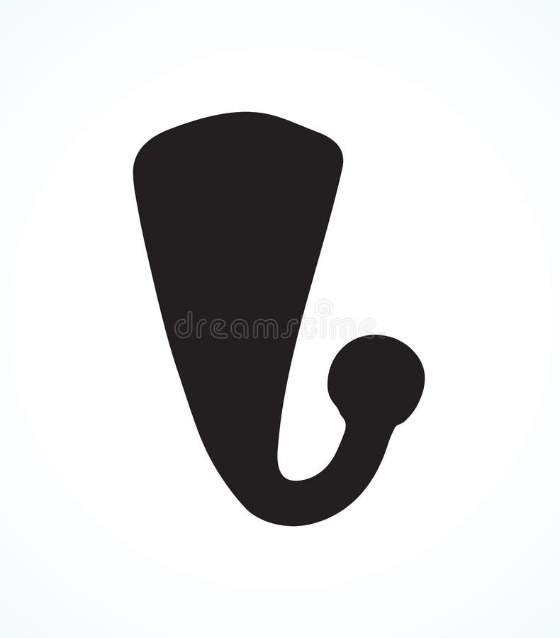 Wall hook. Vector drawing stock vector. Illustration of decorative ...
