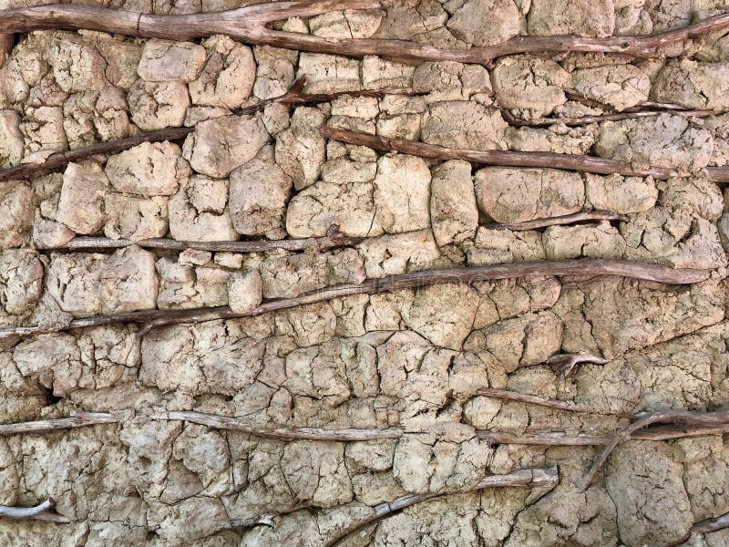 Wall of a House Built of Clay According To Traditional Ancient ...