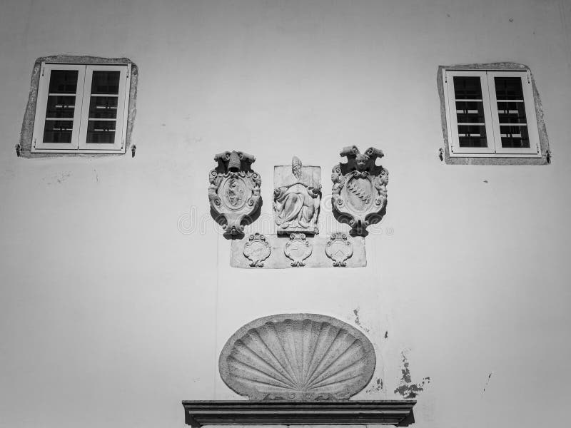 A Wall from a House with Old Statues Stock Photo - Image of background ...