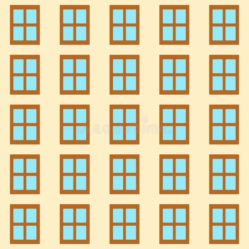 Wall of House with Windows, Seamless Pattern. Collection of Identical ...