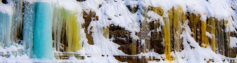Wall of Ice in a Canadian Forest in Quebec Stock Photo - Image of rock ...
