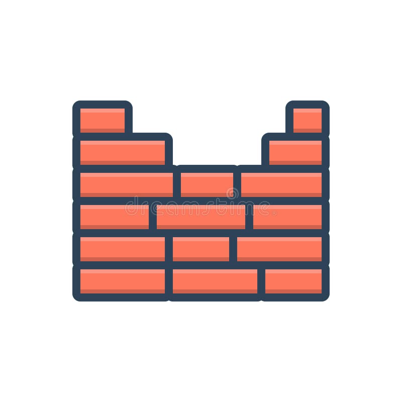 Color Illustration Icon for Wall, Enclosure and Brick Stock Vector ...