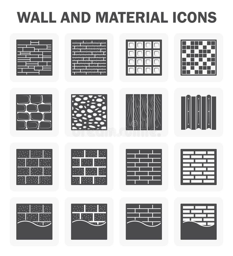 Wall icon sets stock vector. Illustration of built, masonry - 65809349