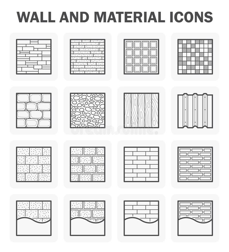 Wall icon sets stock vector. Illustration of built, masonry - 65809349