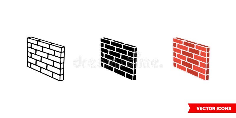 Build Icon of 3 Types Color, Black and White, Outline. Isolated Vector ...