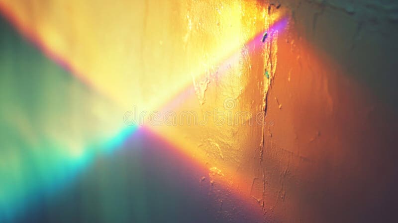 Wall Illuminated by a Rainbow Light Beam Stock Illustration ...