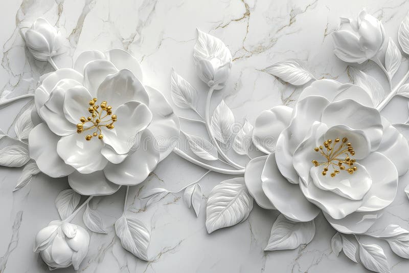 On the Wall of the Image is an Image of a White Bas-relief Sculpture of ...