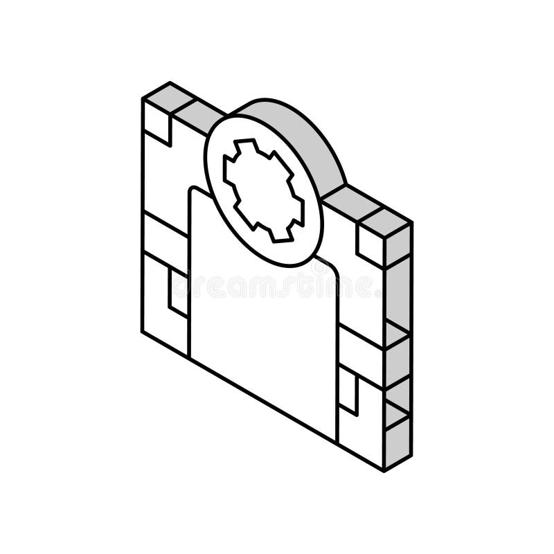 On Wall Installation Mirror Isometric Icon Vector Illustration Stock ...