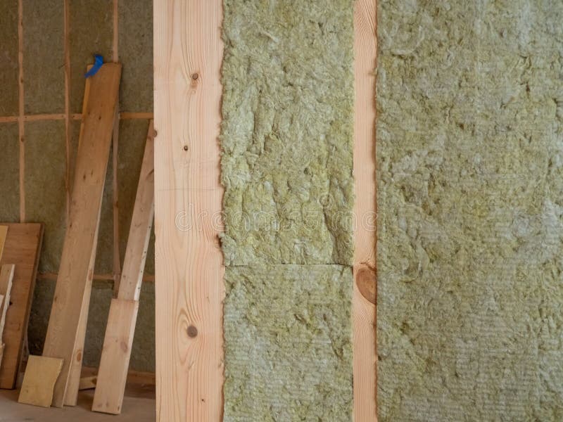 Wall Insulation in a Frame House with Mineral Wool. Wooden House ...