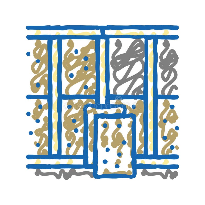 Wall Insulation Icon Doodle Illustration Stock Vector - Illustration of ...