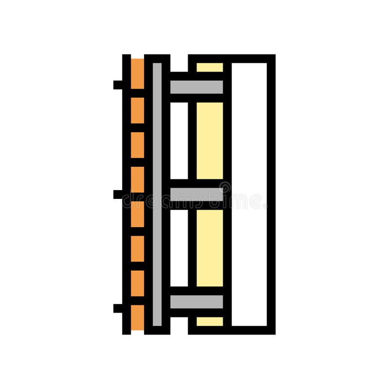 Wall Insulation Layer Color Icon Vector Illustration Stock Illustration ...