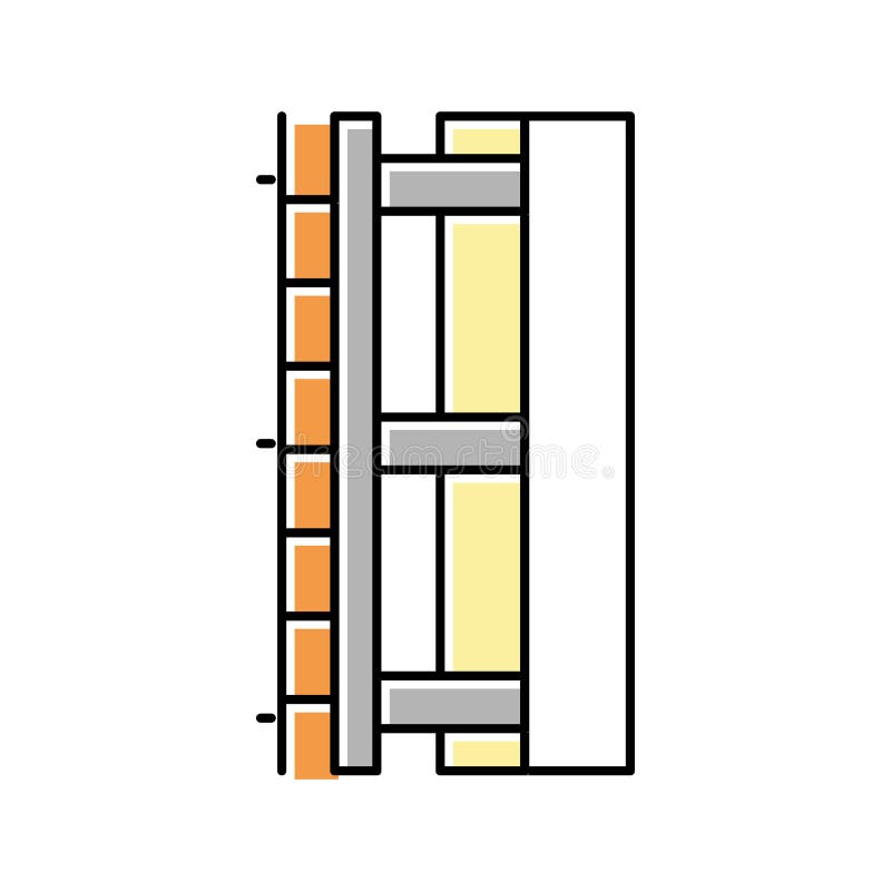 Wall Insulation Layer Color Icon Vector Illustration Stock Vector ...