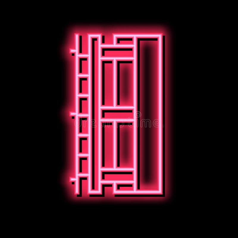 Wall Insulation Layer Neon Glow Icon Illustration Stock Vector ...