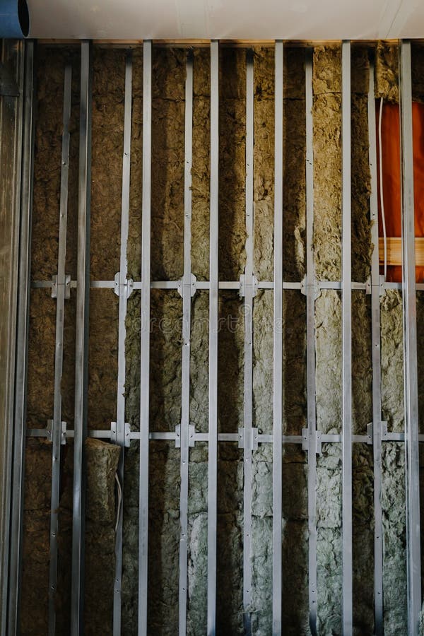 Wall Insulation with Mineral Wool Stock Photo - Image of improvement ...