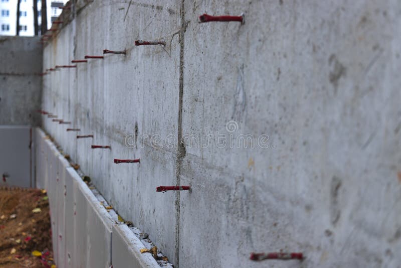 Wall Insulation with Polystyrene Foam. Insulation and Waterproofing of ...