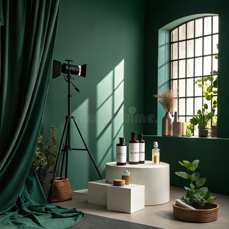 Wall Interior Background Studio with Shadow from Window Stock ...