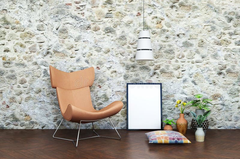 Wall, Interior Design, Chair, Furniture Stock Photo - Image of ...