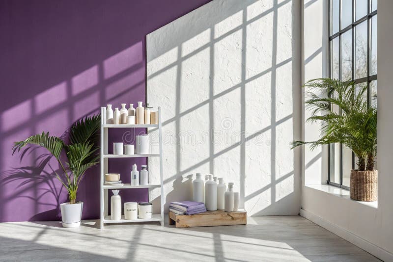 Wall Interior Studio Background for Product Display Stock Illustration ...