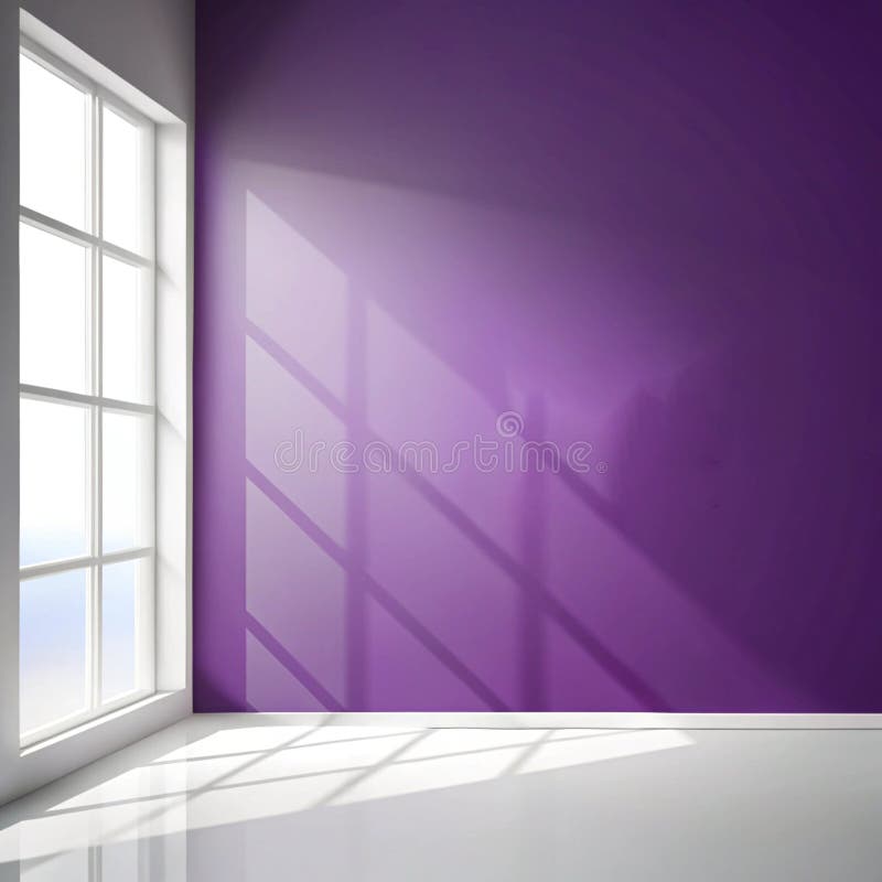 Wall Interior with White and Purple Shadow Stock Illustration ...