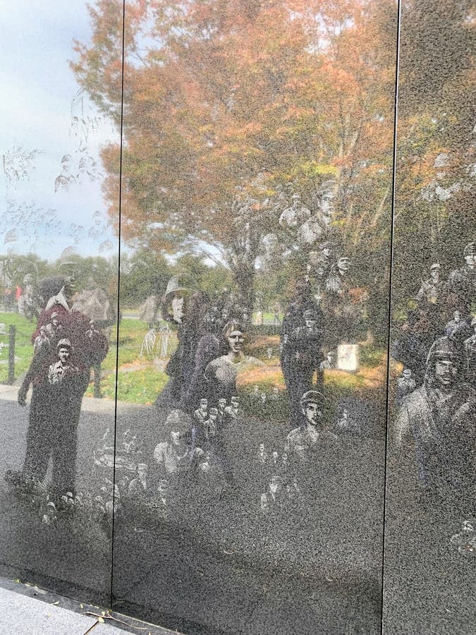 Wall of the Korean War Memorial with Images Editorial Photography ...